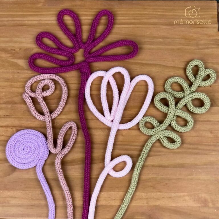 Bouquet de fleurs en tricotin - Mémorisette
